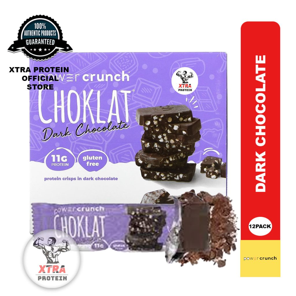 Power Crunch Protein Crisp Bar Choklat Dark Chocolate (43g) 12 Bars ...