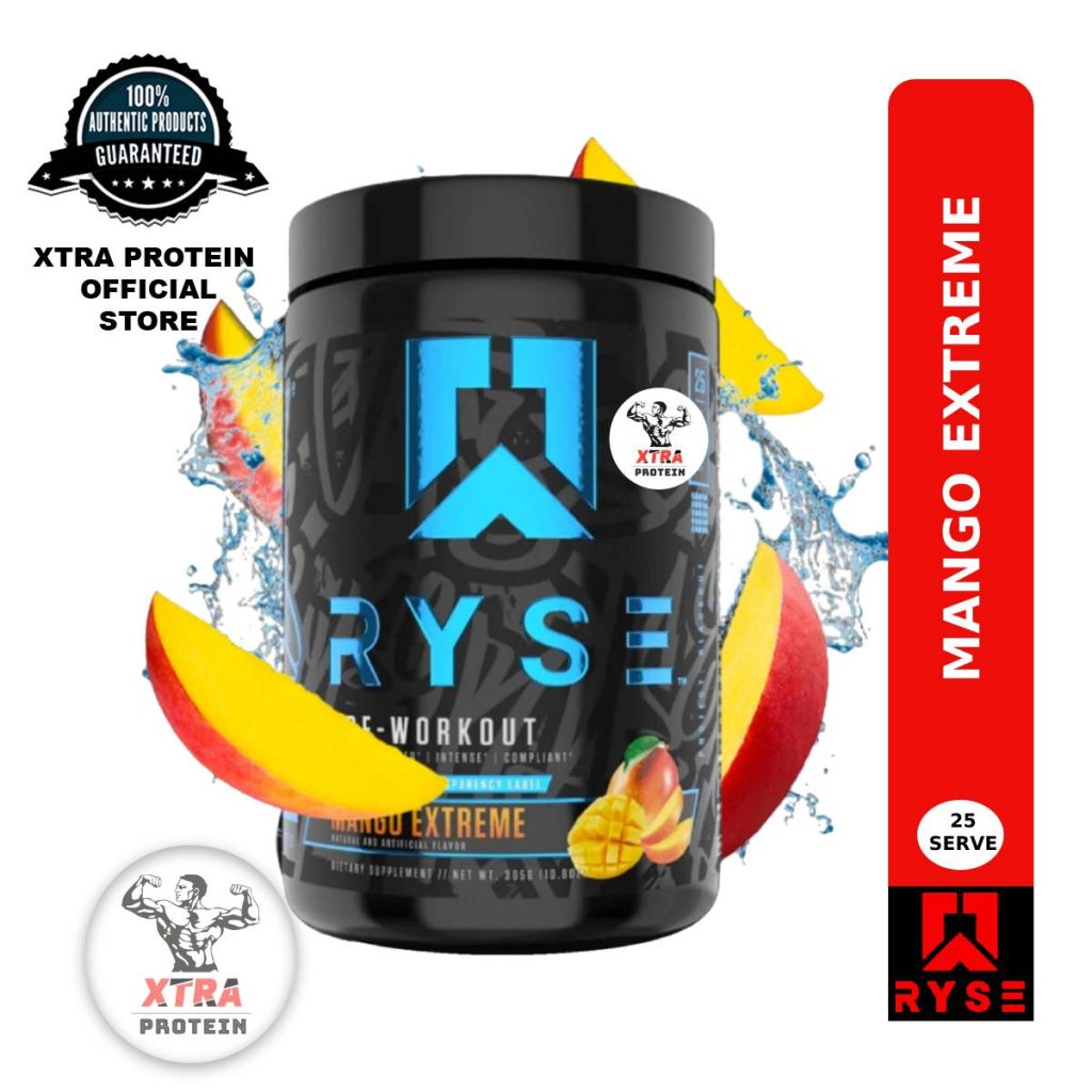 Ryse Project Blackout Pre-Workout Mango Extreme (305g) 25 Servings ...