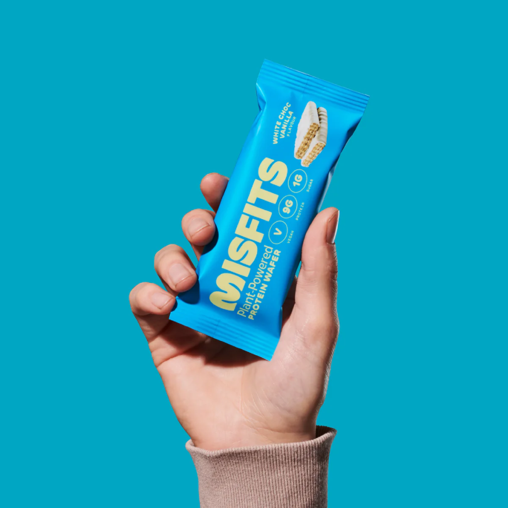 Misfits Vegan Protein Wafer White Chocolate Vanilla (37g) 12 Pack ...