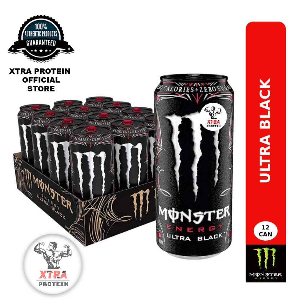 Monster Energy Drink Black Ultra (500ml) 12 Pack – Xtra Protein ...